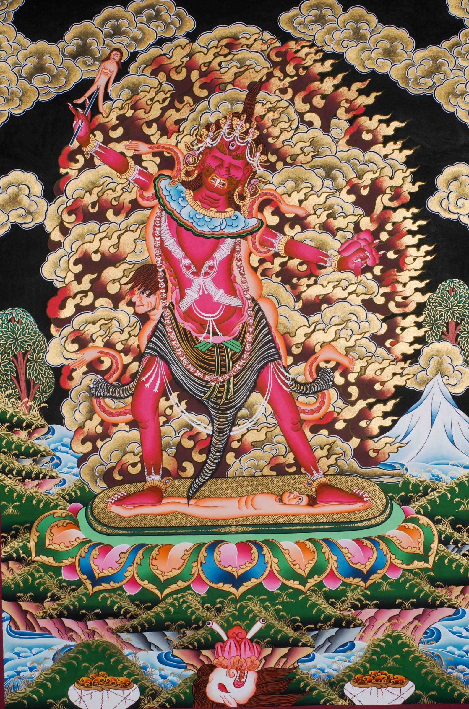 Tibetan Wrathful Deity Thangka – Ekajati, One-Eyed Wisdom Protector